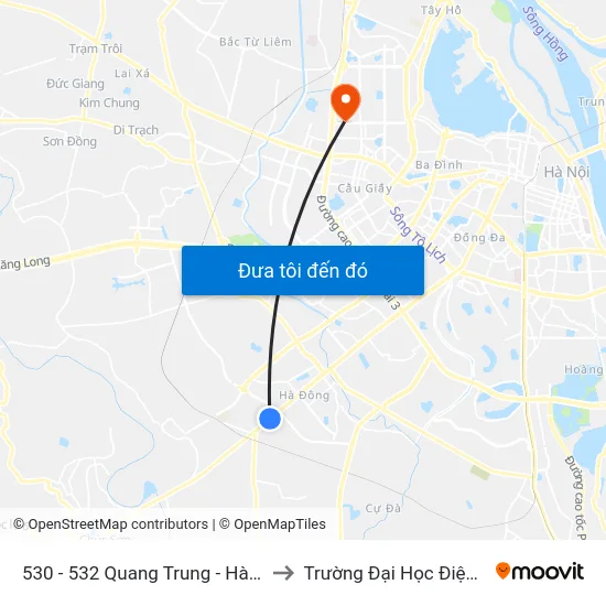 530 - 532 Quang Trung - Hà Đông đến Trường Đại Học Điện Lực bằng phương tiện công cộng
