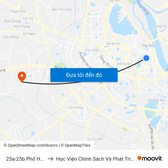 25a-25b Phố Huế đến Học Viện Chính Sách Và Phát Triển bằng phương tiện ...