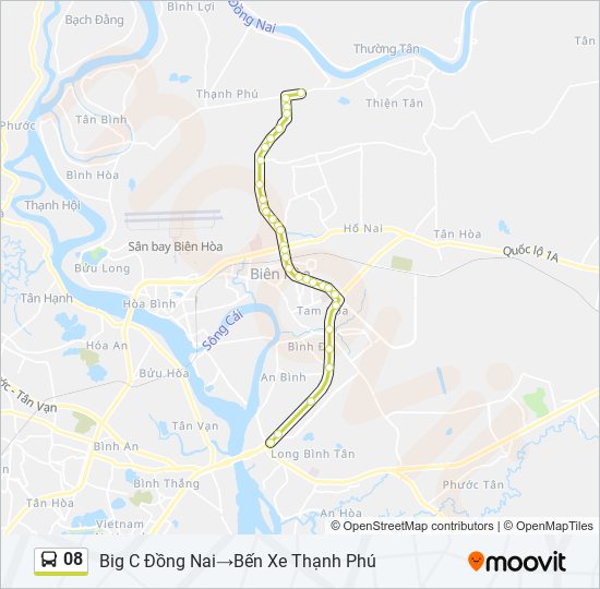 08 Route: Schedules, Stops & Maps - Big C Đồng Nai‎→Bến Xe Thạnh Phú ...