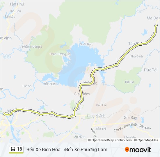 16 Route: Schedules, Stops & Maps - Bến Xe Biên Hòa‎→Bến Xe Phương Lâm ...