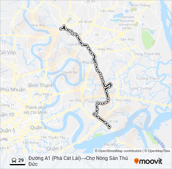 29 Route: Schedules, Stops & Maps - Đường A1 (Phà Cát Lái)‎→Chợ Nông ...