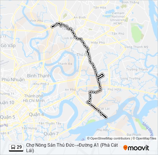 29 Route: Schedules, Stops & Maps - Chợ Nông Sản Thủ Đức‎→Đường A1 (Phà ...