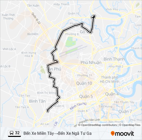 32 Route: Schedules, Stops & Maps - Bến Xe Miền Tây‎→Bến Xe Ngã Tư Ga ...
