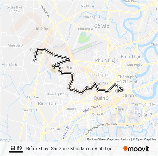 69 Route: Schedules, Stops & Maps - Bến Xe Buýt Sài Gòn‎→Trường Trí Tuệ ...