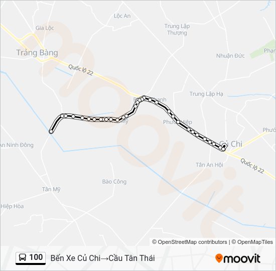 100 Route: Schedules, Stops & Maps - Bến Xe Củ Chi‎→Cầu Tân Thái (Updated)