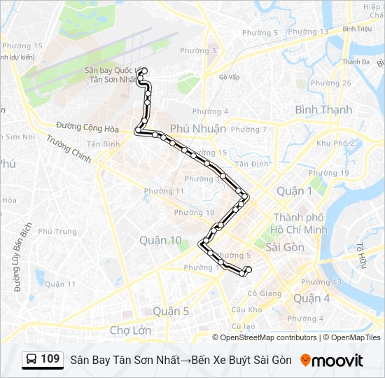 109 Route: Schedules, Stops & Maps - Sân Bay Tân Sơn Nhất‎→Bến Xe Buýt ...