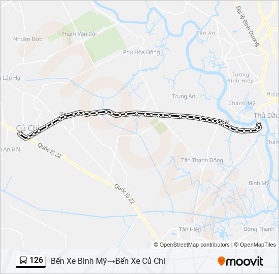 126 Route: Schedules, Stops & Maps - Bến Xe Bình Mỹ‎→Bến Xe Củ Chi ...