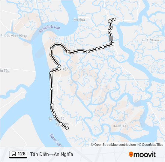 128 Route: Schedules, Stops & Maps - Tân Điền‎→An Nghĩa (Updated)
