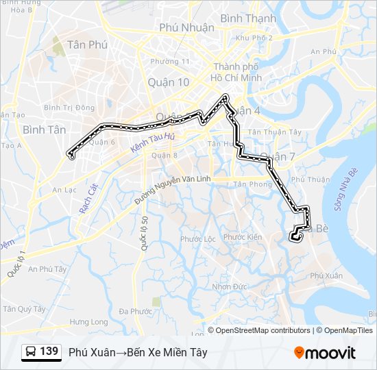 139 Route: Schedules, Stops & Maps - Phú Xuân‎→Bến Xe Miền Tây (Updated)