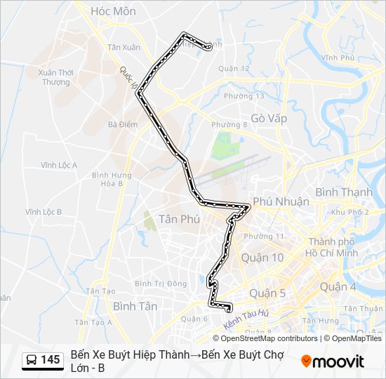145 Route: Schedules, Stops & Maps - Bến Xe Buýt Hiệp Thành‎→Bến Xe ...