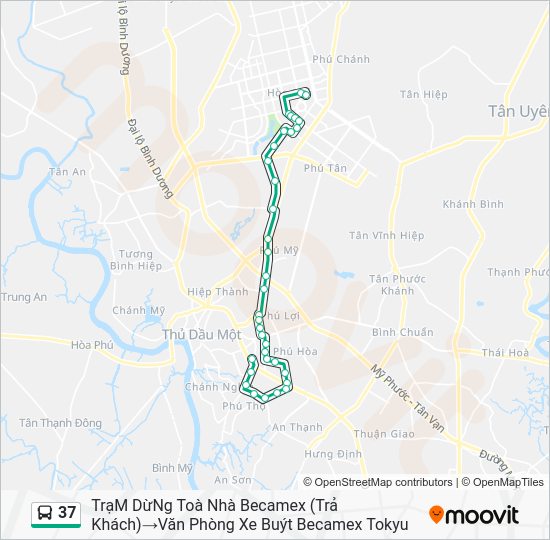 37 Route: Schedules, Stops & Maps - TrạM DừNg Toà Nhà Becamex (Trả ...