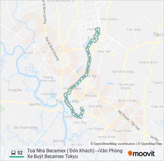 52 Route: Schedules, Stops & Maps - Toà Nhà Becamex ( Đón Khách)‎→Văn ...