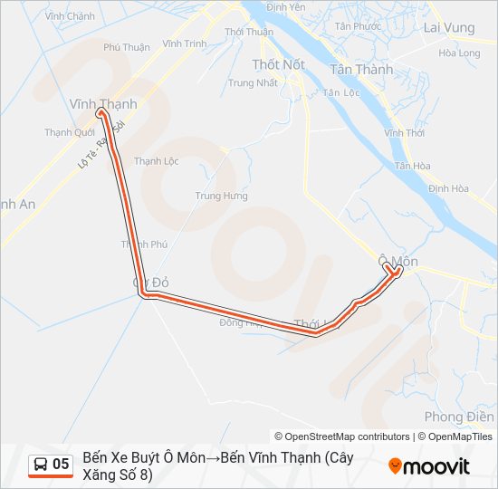 05 Route: Schedules, Stops & Maps - Bến Xe Buýt Ô Môn‎→Bến Vĩnh Thạnh ...