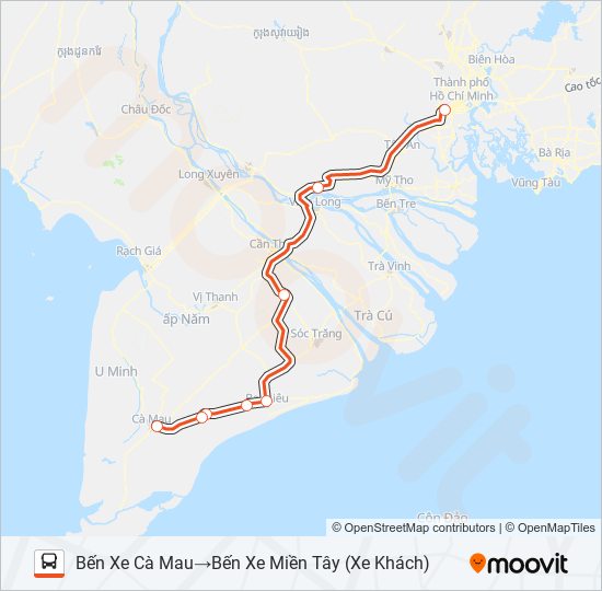 xe khách phương trang Route: Schedules, Stops & Maps - Bến Xe Cà Mau‎→ ...