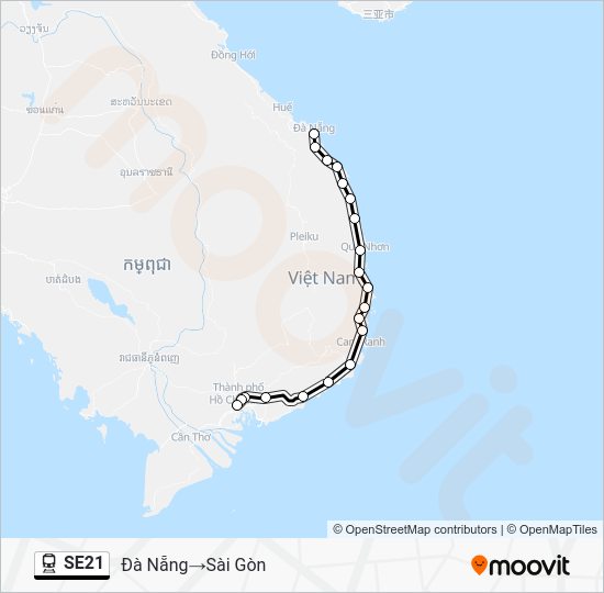 SE21 Route: Schedules, Stops & Maps - Đà Nẵng‎→Sài Gòn (Updated)