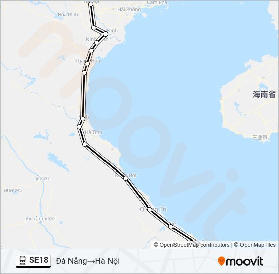 SE18 Route: Schedules, Stops & Maps - Đà Nẵng‎→Hà Nội (Updated)
