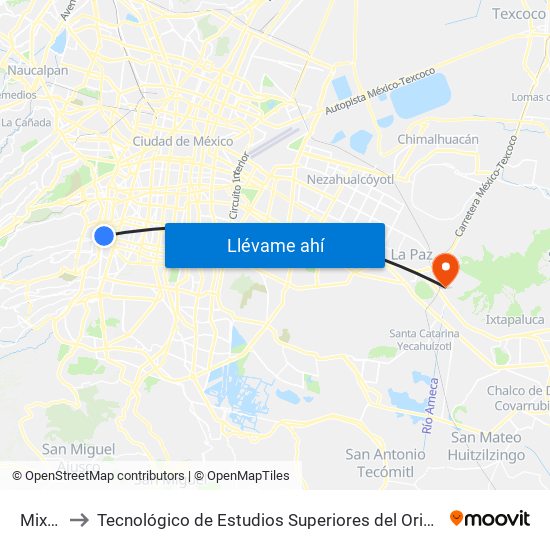 Mixcoac, Miguel Hidalgo a Tecnológico de Estudios Superiores del ...