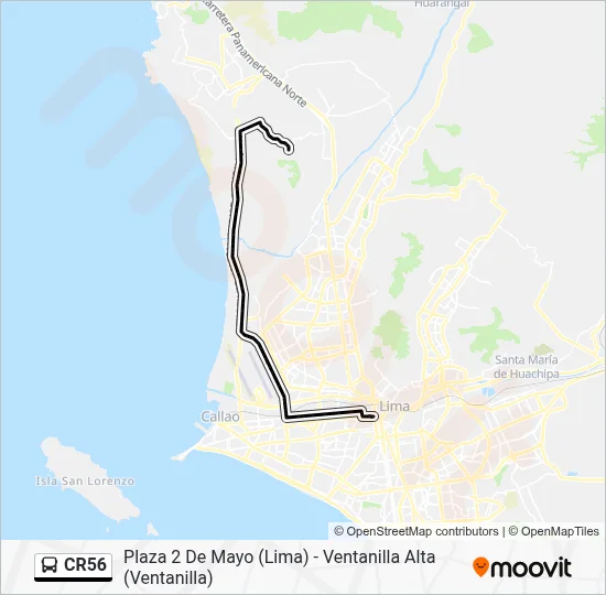 Ruta CR56: horarios, paradas y mapas - Plaza 2 De Mayo (Lima ...