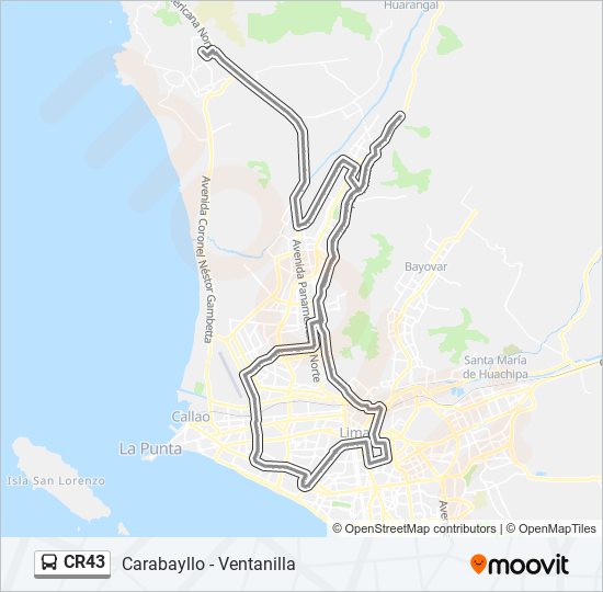 Ruta cr43: horarios, paradas y mapas - Carabayllo - Ventanilla ...