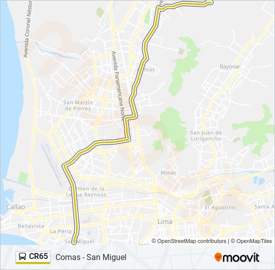 Ruta cr65: horarios, paradas y mapas - Comas - San Miguel (Actualizado)