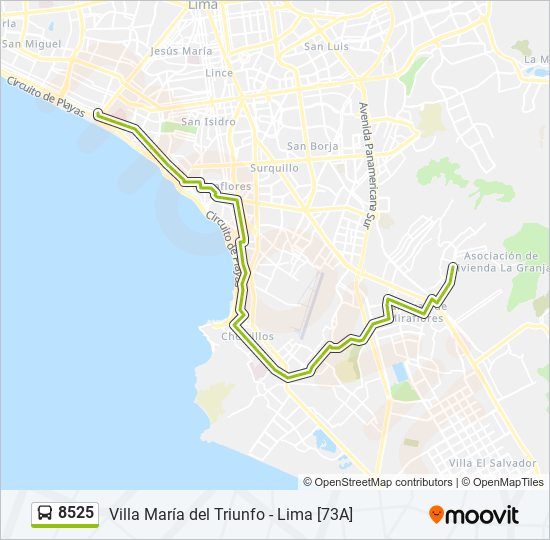 Ruta 8525: horarios, paradas y mapas - Av. Ejercito (Magdalena) - San ...