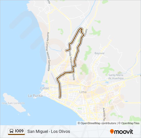 Ruta io09: horarios, paradas y mapas - San Miguel - Los Olivos ...