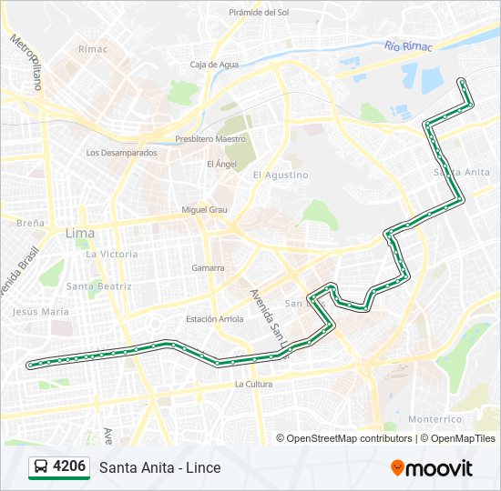 Ruta 4206: horarios, paradas y mapas - Santa Anita - Lince (Actualizado)