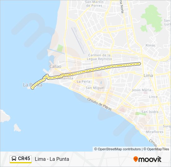 Ruta CR45: horarios, paradas y mapas - Lima - La Punta (Actualizado)