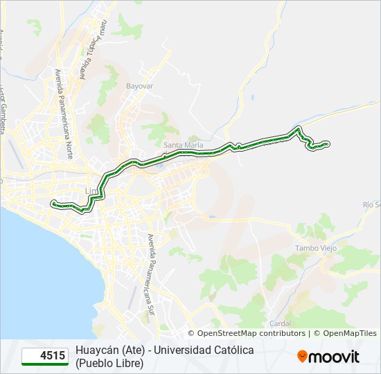 Ruta 4515: horarios, paradas y mapas - Huaycán (Ate) - Universidad ...