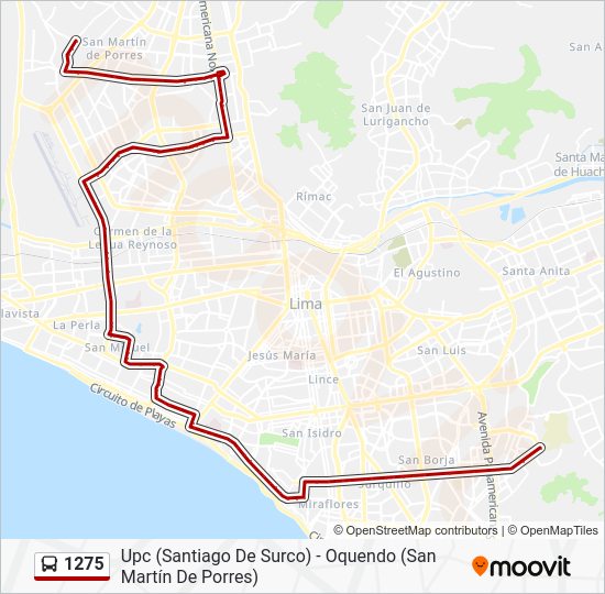 Ruta 1275: horarios, paradas y mapas - Upc (Santiago De Surco ...