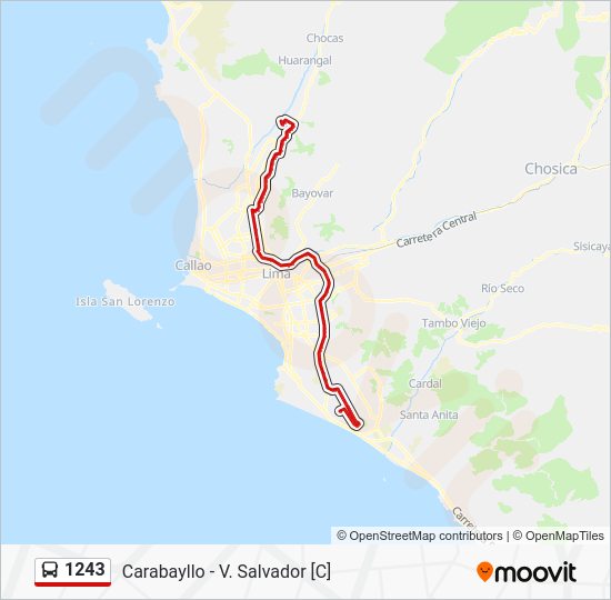 Ruta 1243: horarios, paradas y mapas - Santo Domingo (Carabayllo ...