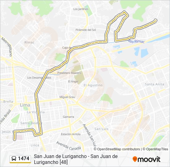 Ruta 1474: horarios, paradas y mapas - Campoy (San Juan de Lurigancho ...