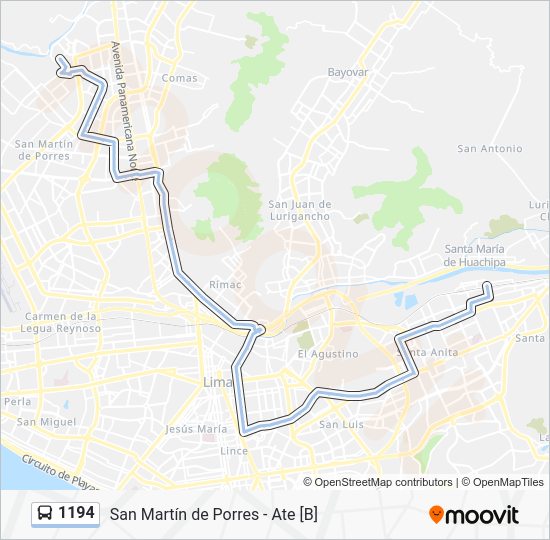 Ruta 1194: horarios, paradas y mapas - Los Virreyes (Ate) - Chuquitanta ...