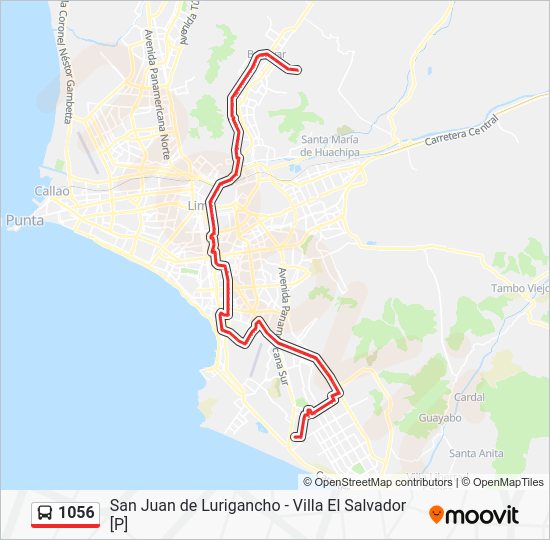 1056 Route: Schedules, Stops & Maps - San Juan de Lurigancho - Villa El ...