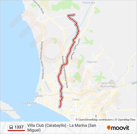 1337 Route: Schedules, Stops & Maps - Villa Club (Carabayllo) - La ...