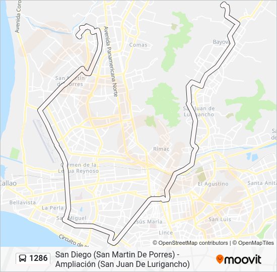 Ruta 1286: horarios, paradas y mapas - San Diego (San Martin De Porres ...