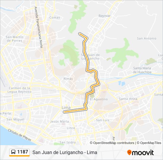 Ruta 1187: horarios, paradas y mapas - Canto Grande (San Juan De ...