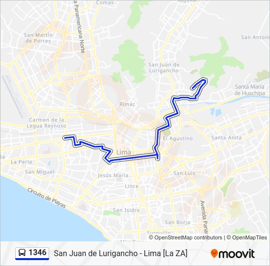 Ruta 1346: horarios, paradas y mapas - S.J.L. - Lima (Actualizado)