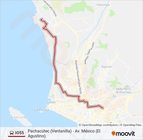 Ruta io55: horarios, paradas y mapas - Pachacútec (Ventanilla) - Av ...