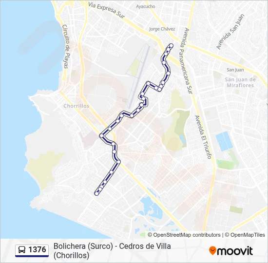 Ruta 1376: horarios, paradas y mapas - Bolichera (Surco) - Cedros de ...