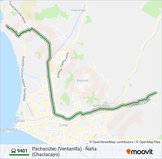 Ruta 9401: horarios, paradas y mapas - Pachacútec (Ventanilla) - Ñaña ...