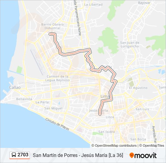 Ruta 2703: horarios, paradas y mapas - Puente Camote (San Martin De ...