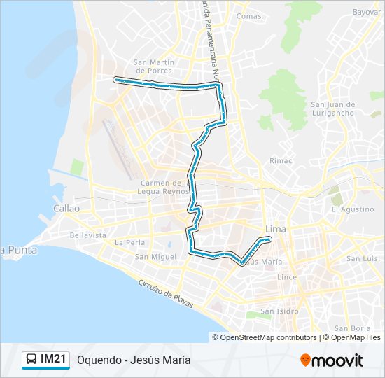 Ruta im21: horarios, paradas y mapas - Oquendo - Jesús María (Actualizado)