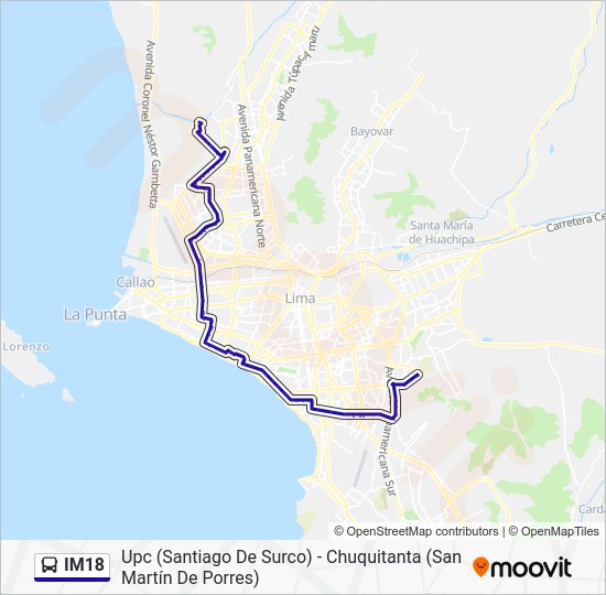 Ruta IM18: horarios, paradas y mapas - Upc (Santiago De Surco ...