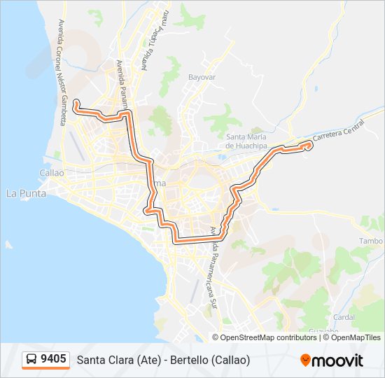 Ruta 9405: horarios, paradas y mapas - Santa Clara (Ate) - Bertello ...