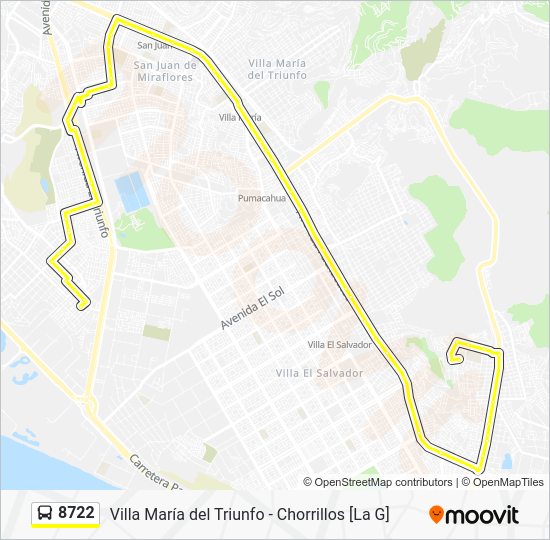 Ruta 8722: horarios, paradas y mapas - Chorrillos - V.M.T. (Actualizado)