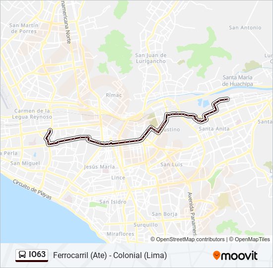 Ruta io63: horarios, paradas y mapas - Ferrocarril (Ate) - Colonial ...