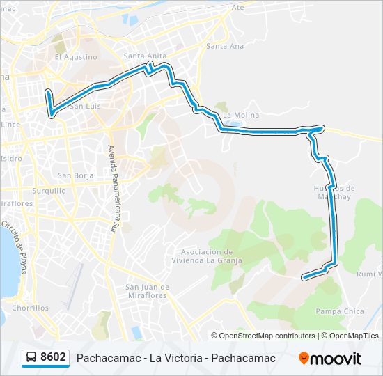 Ruta 8602: horarios, paradas y mapas - Pachacamac - La Victoria ...