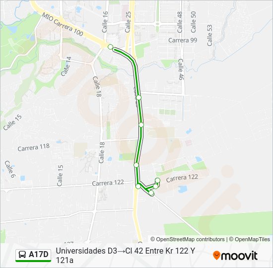 Ruta A17D: horarios, paradas y mapas - Universidades D3‎→Cl 42 Entre Kr ...