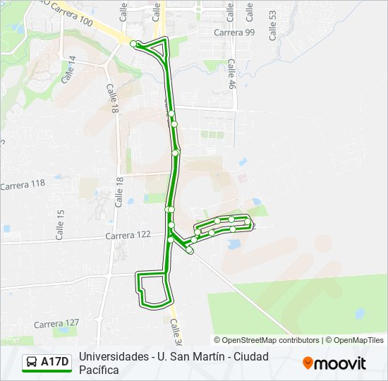 Ruta a17d: horarios, paradas y mapas - Universidades D3‎→Universidades ...